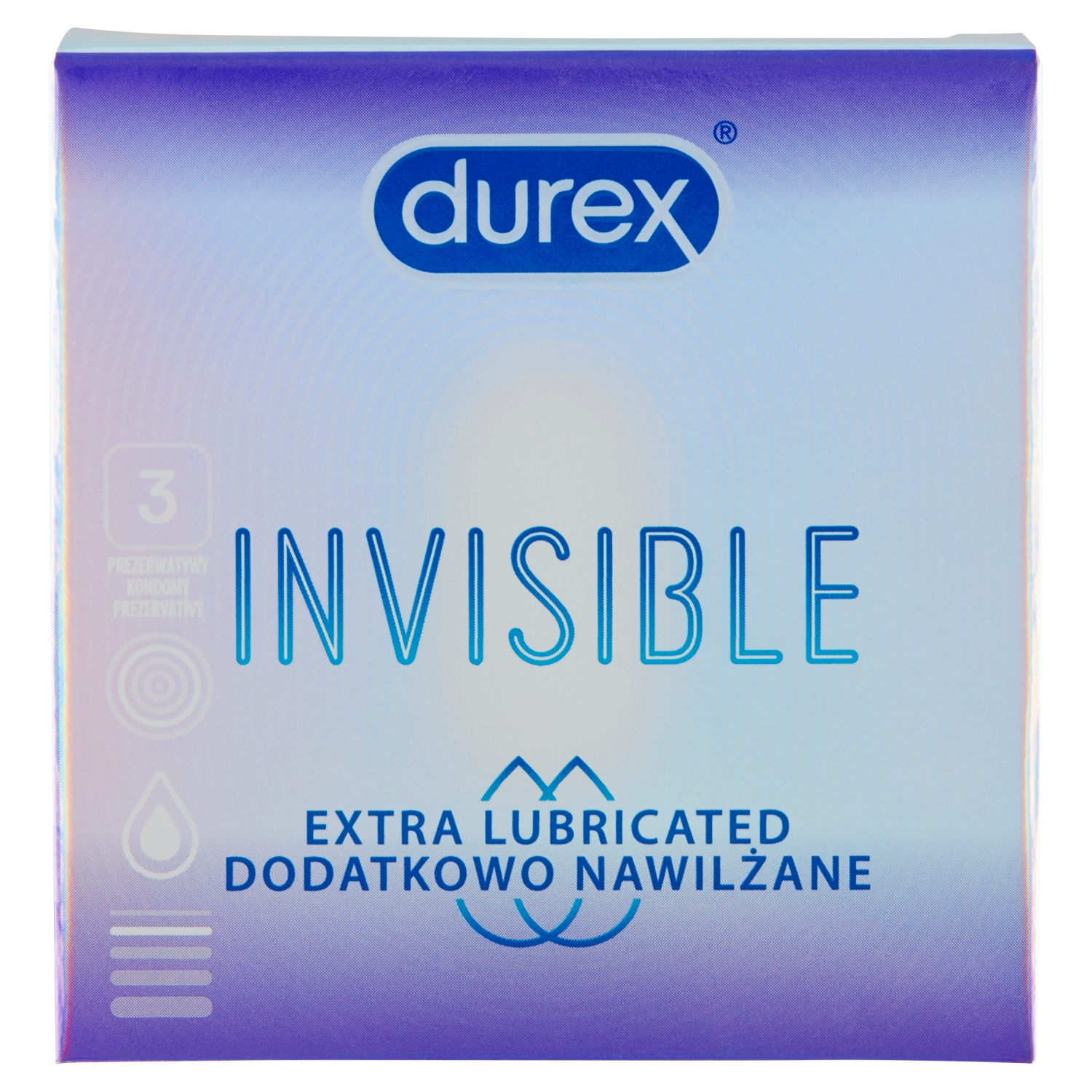 Durex Invisible Dodatkowo nawilżane Prezerwatywy 3 sztuki Drogerie Natura